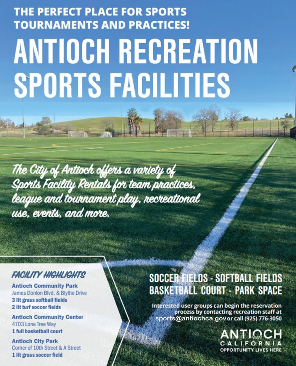 Sports Facility Rentals – City of Antioch, California